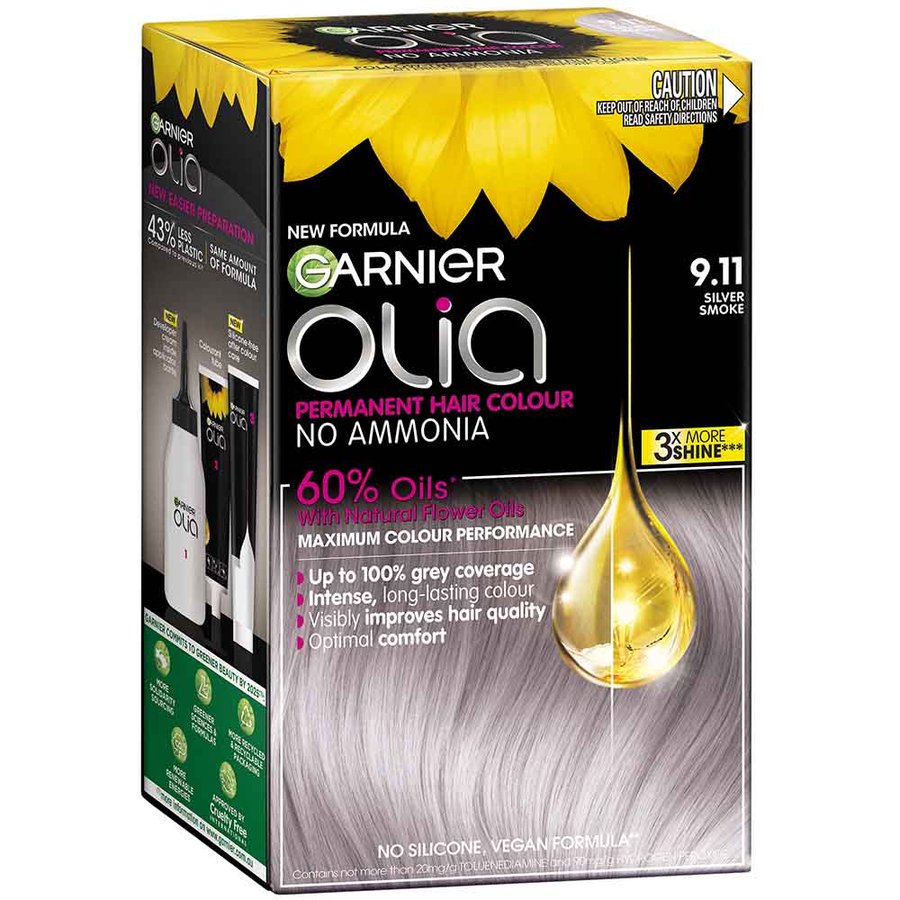 Garnier Olia Permanent Hair Colour 9.11 Silver Smoke