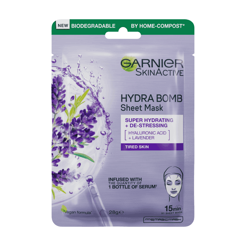 Shop Garnier Hydra Bomb Hyaluronic Acid + Lavender Sheet Mask | Garnier ...
